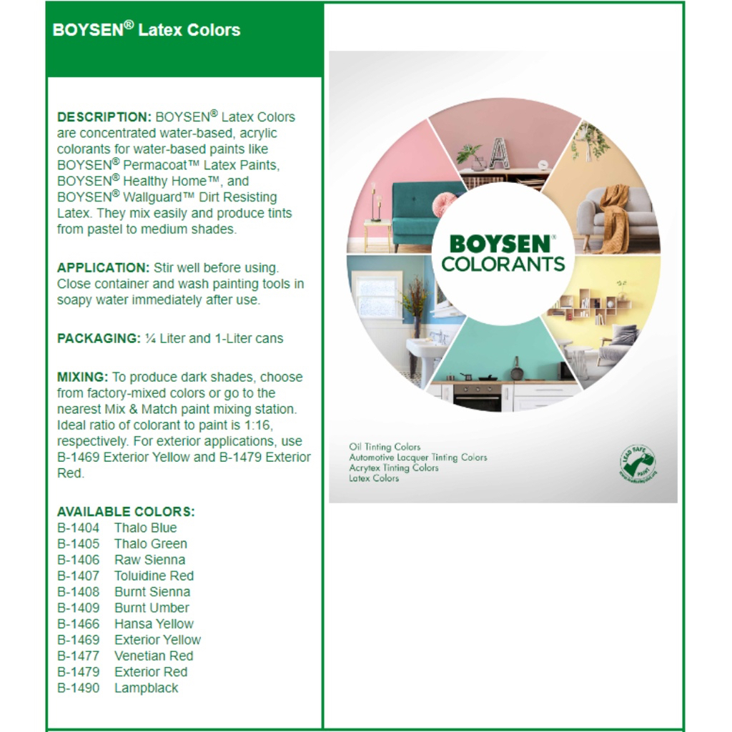 BOYSEN - LATEX 1L ACRYCOLOR / ACRY / ACRICOLOR / ACRI COLOR 1 LITER ...