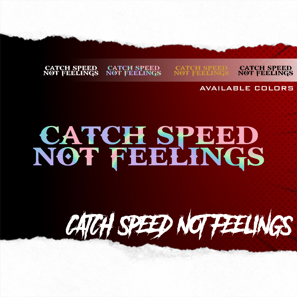 CATCH SPEED NOT FEELINGS decal cutout sticker for car/motorcycle and ...