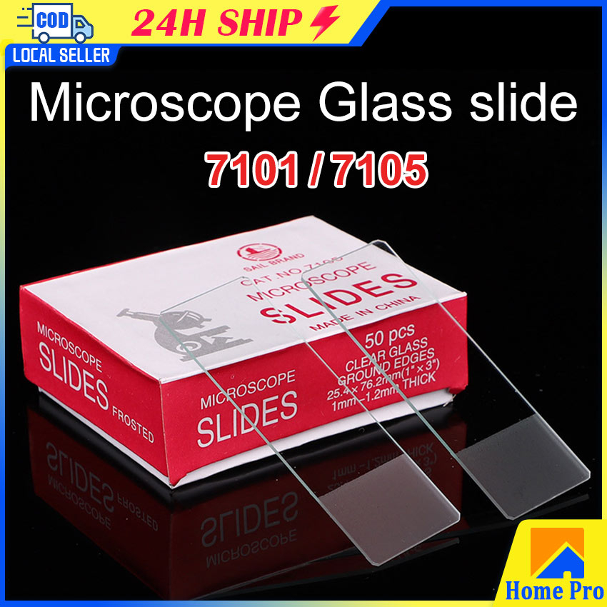 50PCS/Box Microscope Glass Slide Reusable for Biological Medical School ...