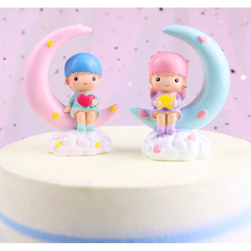 Blue moon star or pink moon heart cake topper | Shopee Philippines