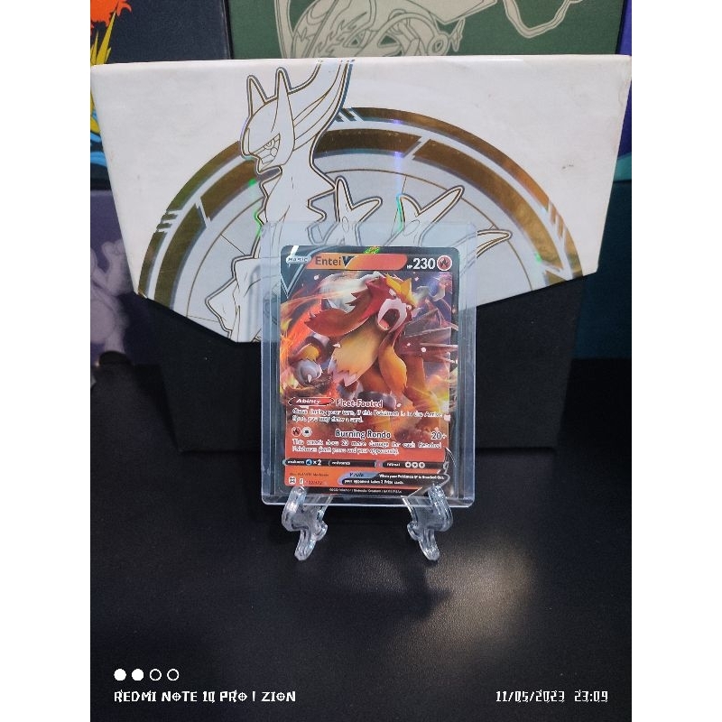 Pokemon TCG Brilliant Star Entei V 022/172 w/ Toploader | Shopee ...