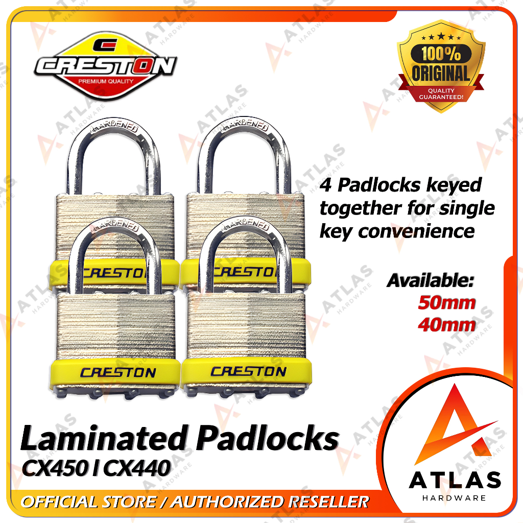 CRESTON Padlock Laminated Padlocks 40mm | 50mm CRDH | Shopee Philippines