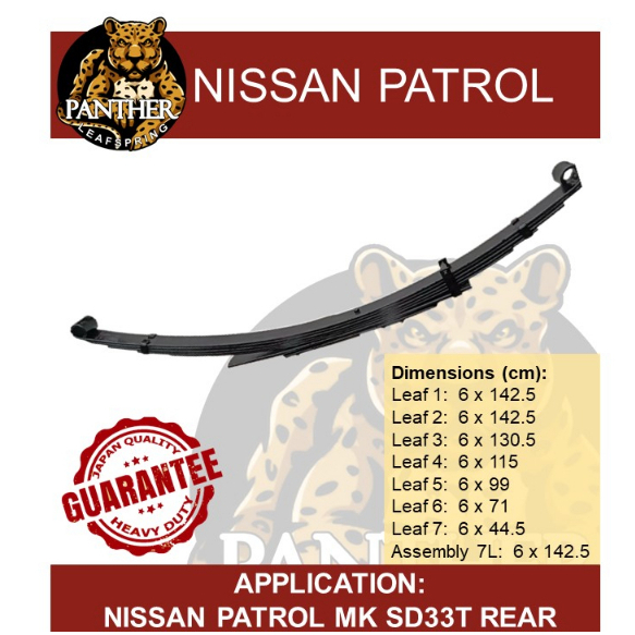 Molye / Leaf Spring Assembly for Nissan Patrol MK SD33T Rear (MATIBAY ...