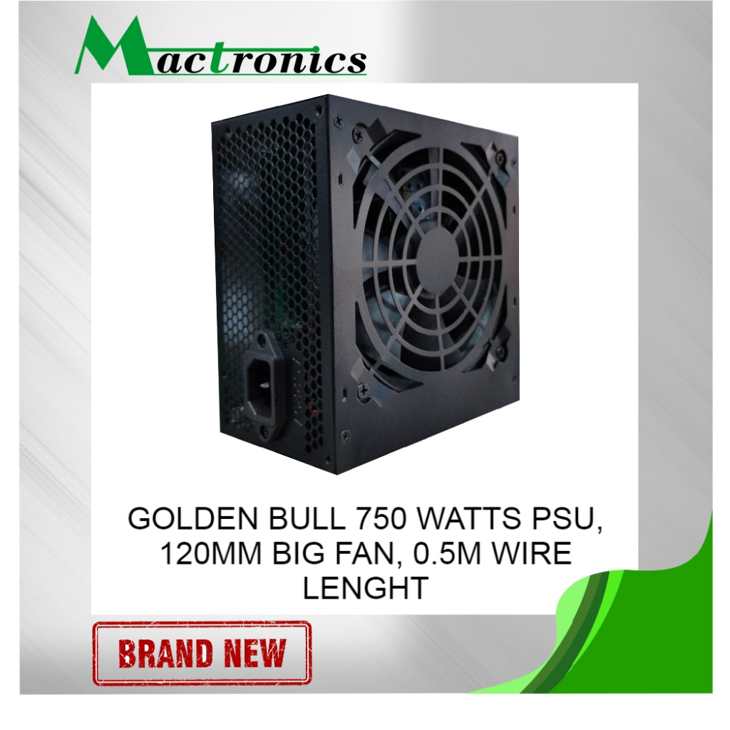 GOLDEN BULL 750W GENERIC PSU, 120MM BIG FAN, 0.5M WIRE LENGHT WITH FREE ...