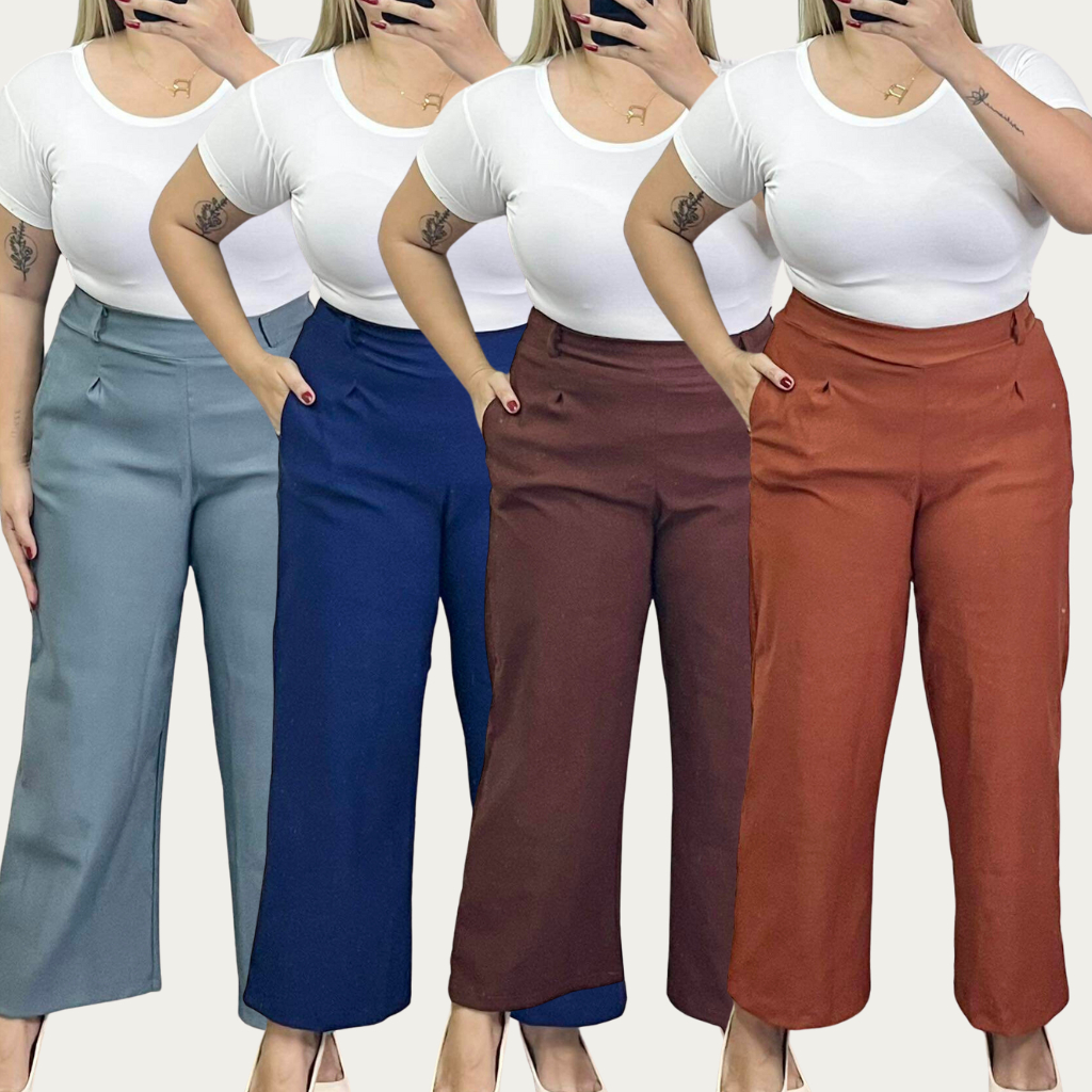 raileystore - WIDELEG PLUS SIZE CORPORATE PANTS | WOVEN FABRIC | XL ...