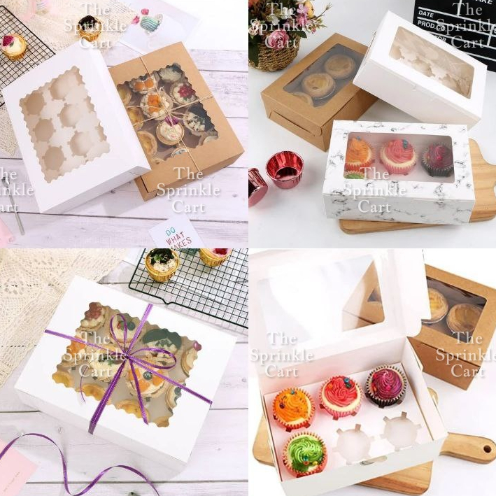 Cupcake Box with holder Brownies Revel Bar Muffin Pastry Packaging TSC ...