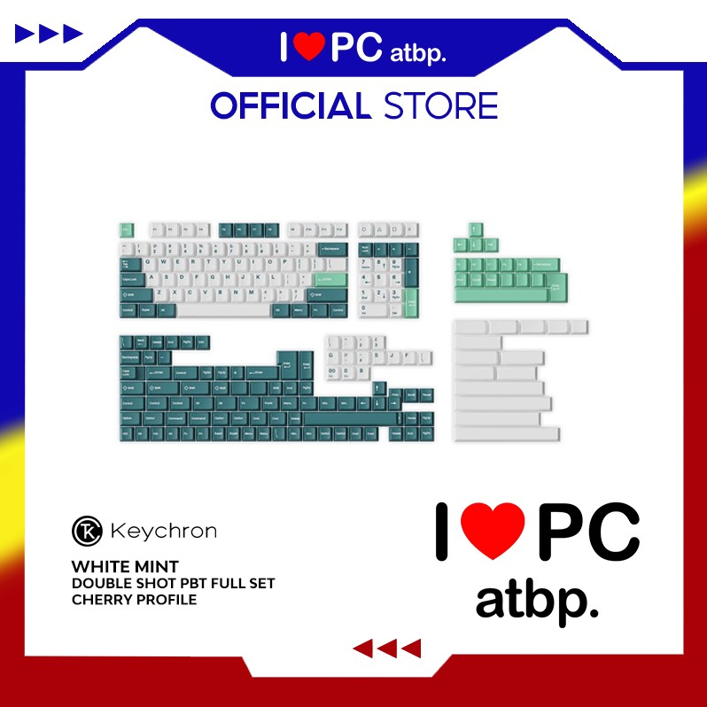 Keychron Double Shot PBT Full Set Keycap Set (Cherry Profile, White ...