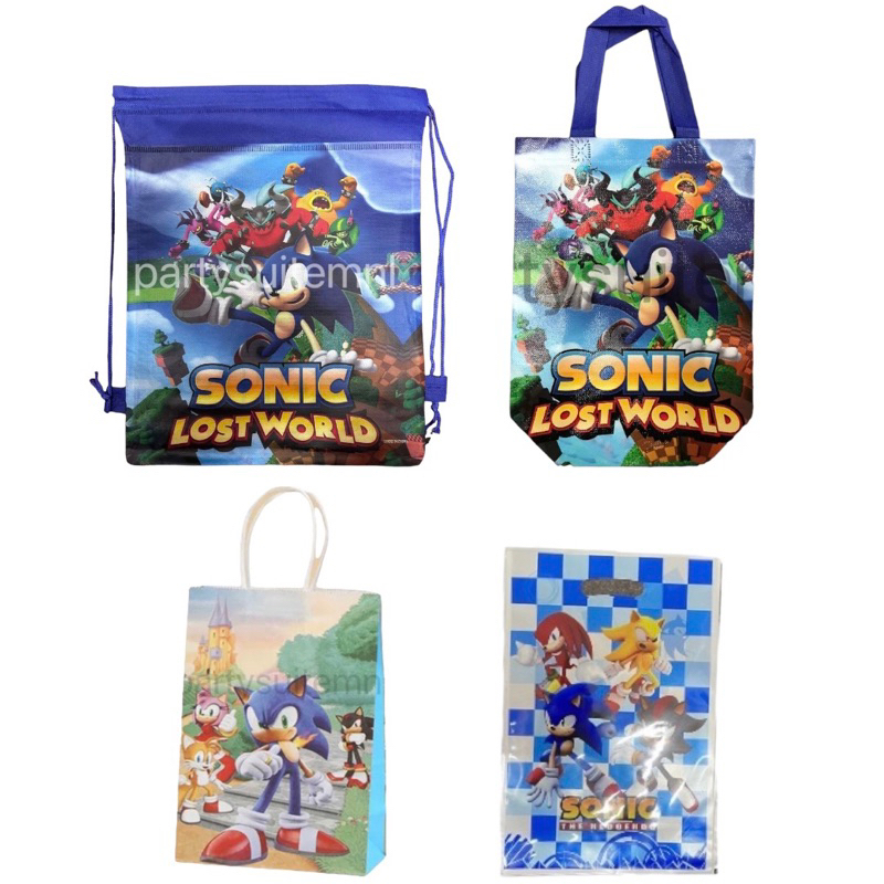 Sonic the Hedgehog Theme Kiddie Party Lootbags/ Paper Bags | Shopee ...