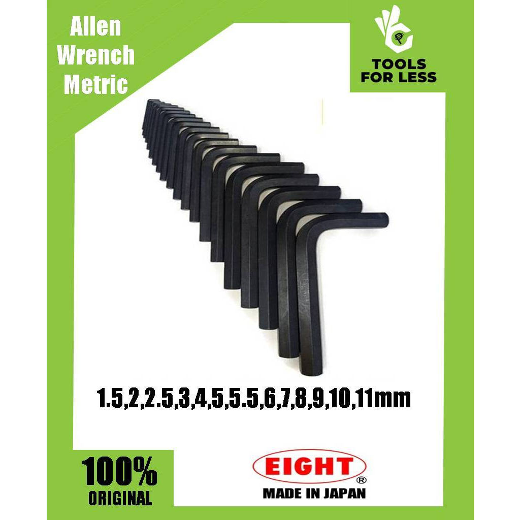 Eight Black Hexagon Allen Key 1.5 - 11mm Made in Japan | Shopee Philippines