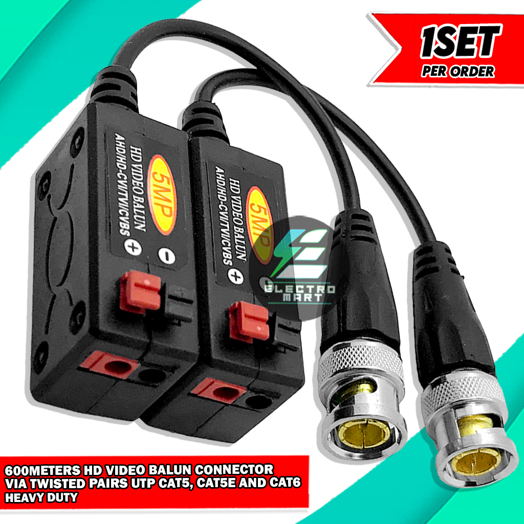 600meters HD Video Balun connector Via twisted pairs UTP Cat5, Cat5e ...