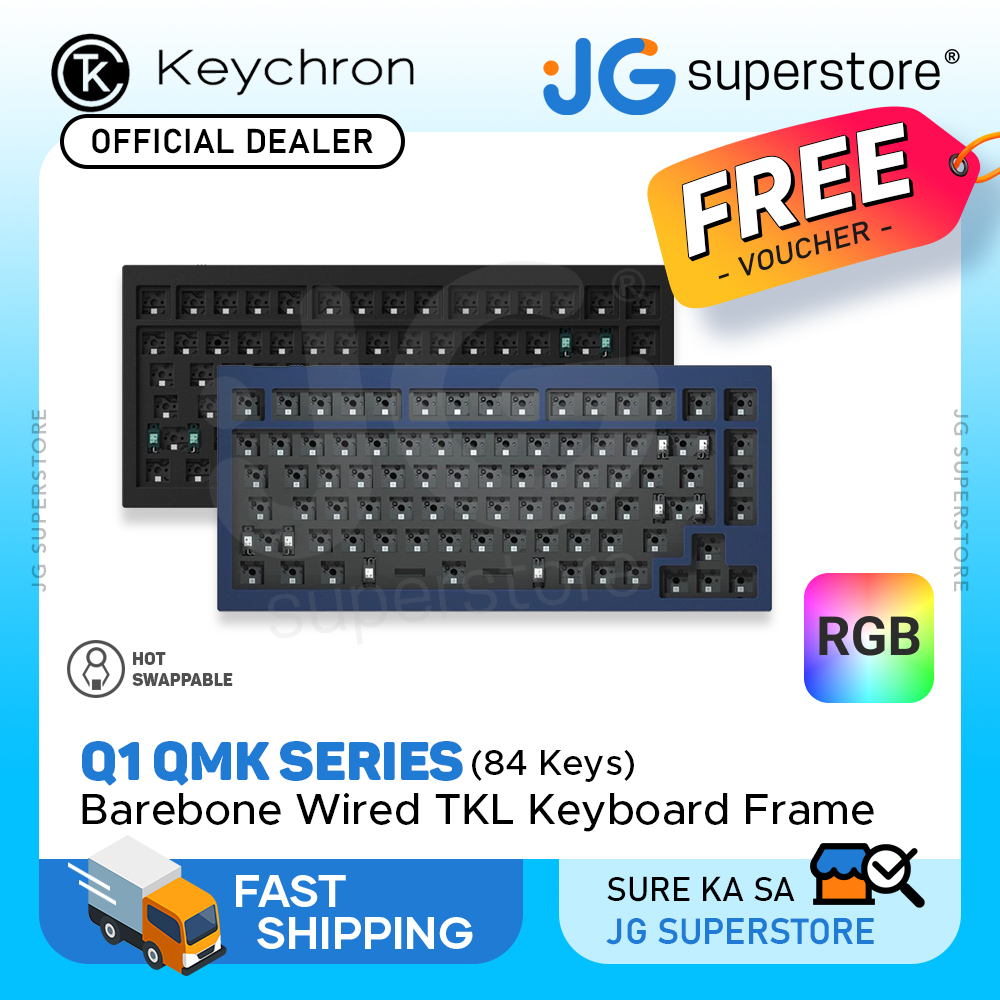 Keychron Q1 QMK 84 Keys Custom Barebone Wired Tenkeyless Mechanical ...