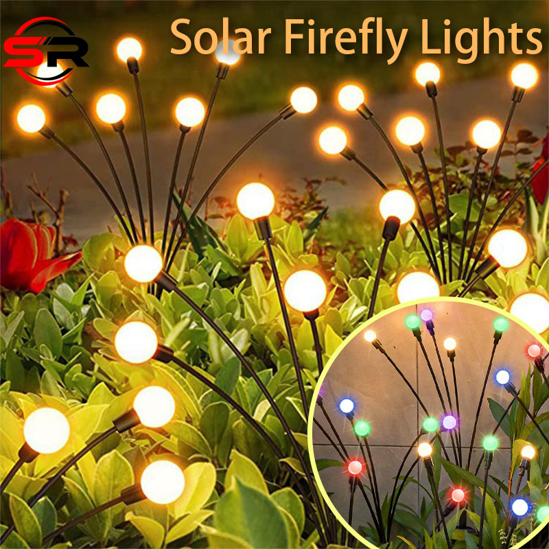 LED Solar Firefly Lights Outdoor IP65 Waterproof for Courtyard Garden Lawn Grave Decoration ...