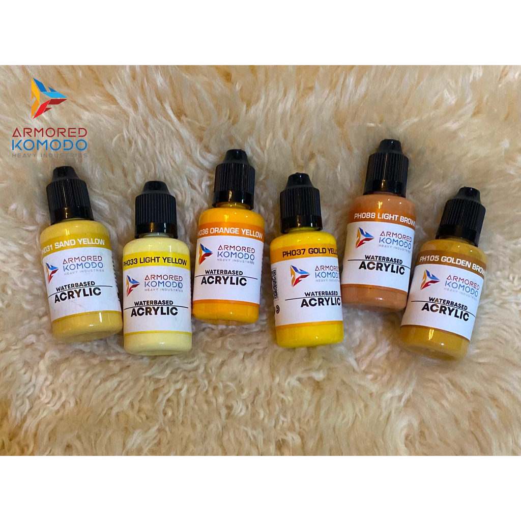Yellow Color Set Waterbased Acrylics Set of 6 Hobby Paints | Shopee ...
