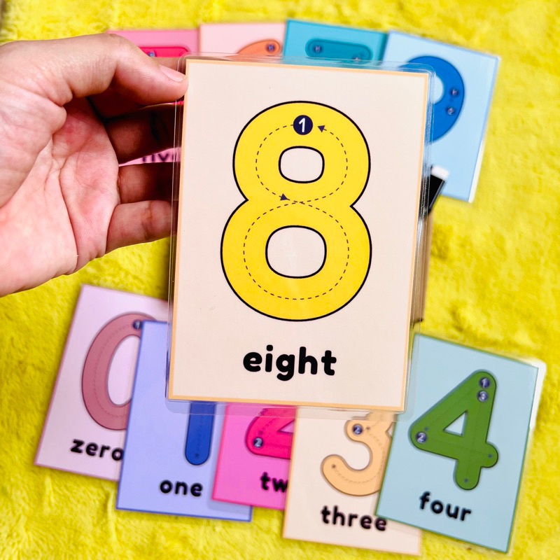 Trace & Erase Alphabet letters Numbers laminated flashcards | Shopee ...