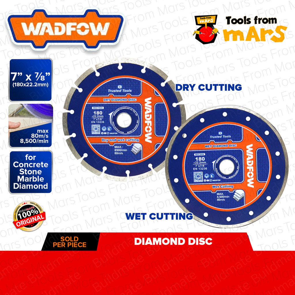 WADFOW 7" Inch Dry Diamond Disc | Wet Diamond Disc Dry & Wet Cutting ...