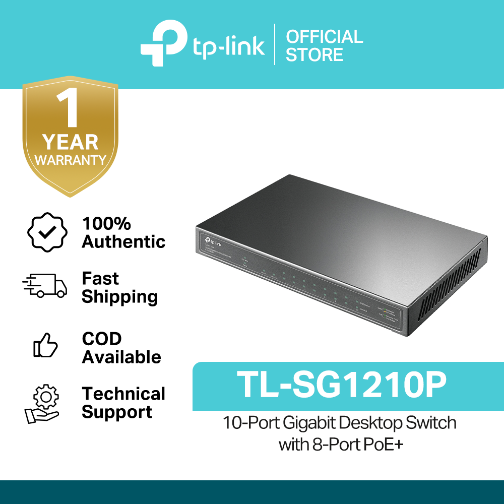 TP-Link | TL-SG1210P | 10-Port | Gigabit | Desktop | Switch | 8-Port ...