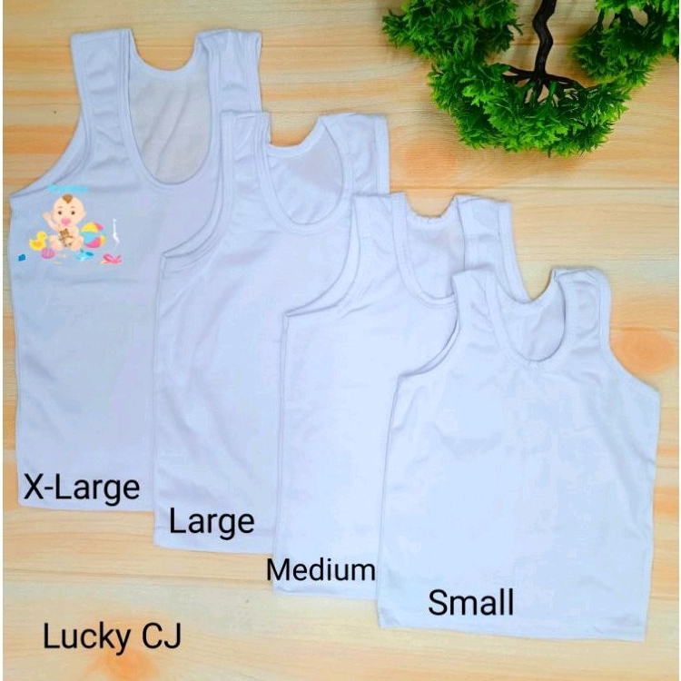 Lucky Cj Plain White Sando Cotton for Baby Boy 0-2 Year Old(Sold Per ...