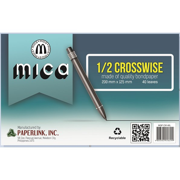 1/2 Pad paper Lengwise / Crosswise [mica] 1pad | Shopee Philippines