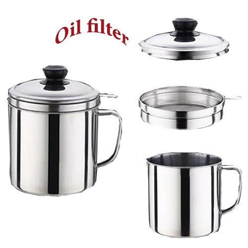 Strainer Oil Storage Can Lid Mesh Filter Kitchen Cooking Oil Filter Cup ...