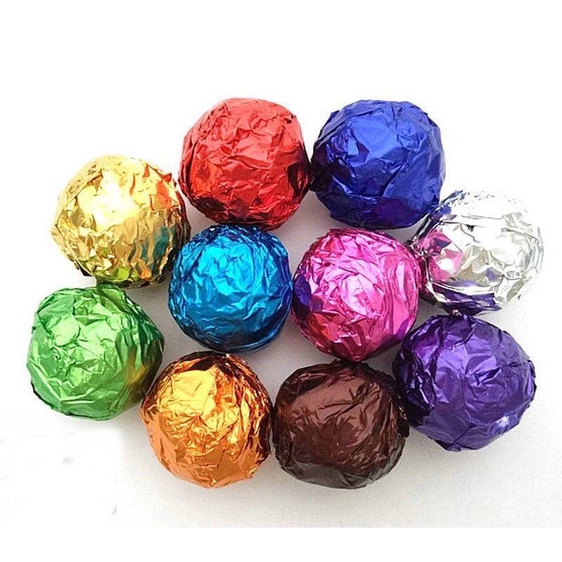 100pcs Chocolate Wrapper Aluminum Foil Candy Sweets Multi-Color Square ...