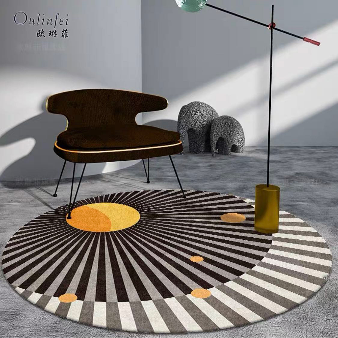 Thick Round Carpet Non-Slip Floor Mat Circle Rug For Living Room ...