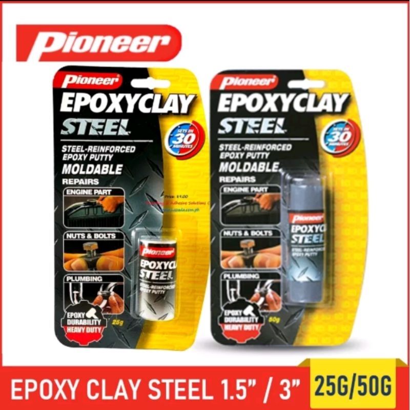 PIONEER EPOXY CLAY ALL PURPOSE / STEEL / AQUA (25G / 50G) PANDIKIT NA ...