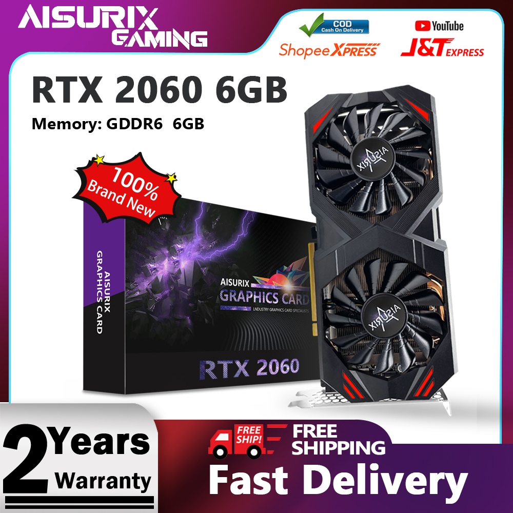 AISURIX 100% RTX 2060 6GB New Graphics Card GDDR6 Video Graphics Card ...