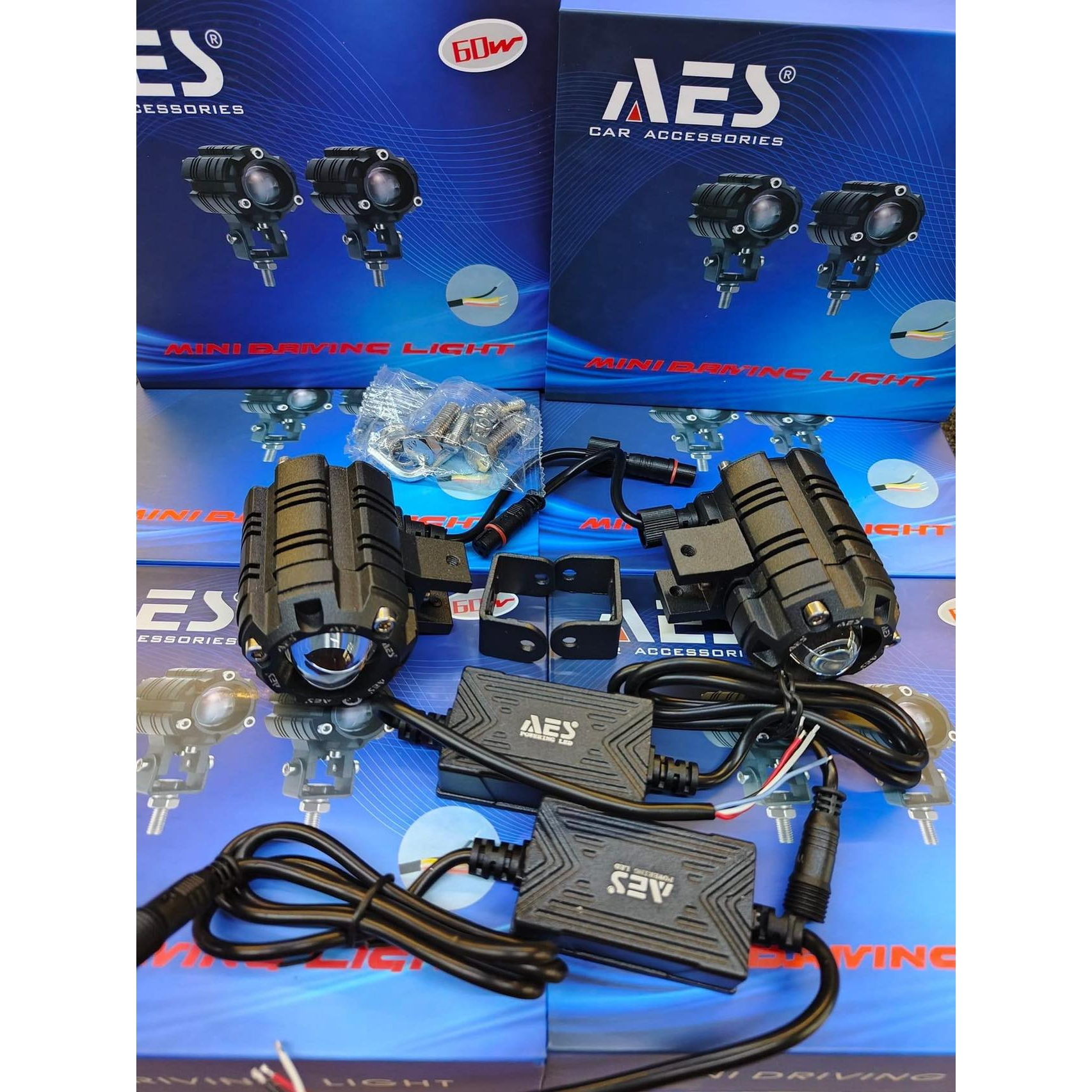 A E S 60w NIGHT RIPPER MINI DRIVING 4IN LINE WITH PASSING LIGHT V6WHITE ...