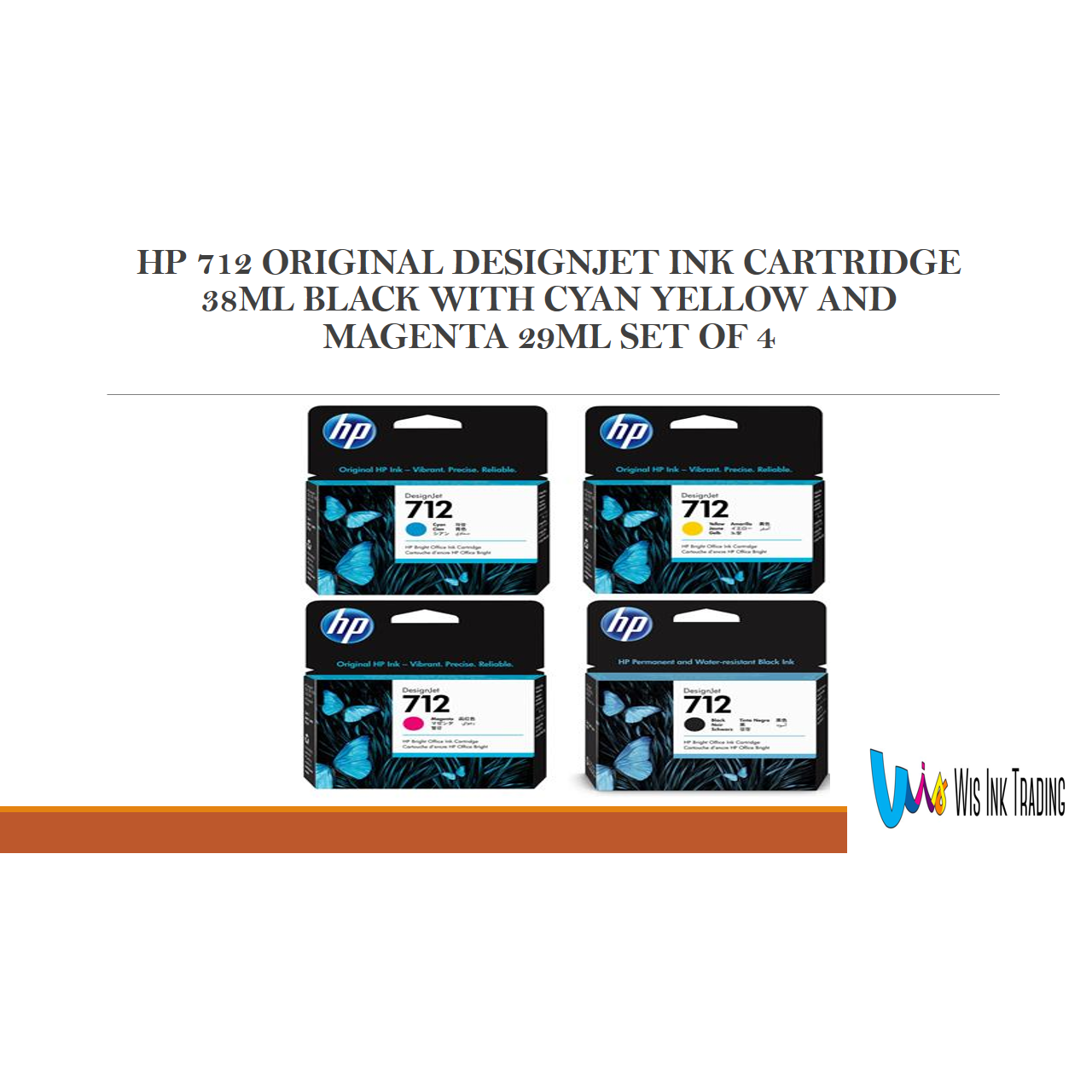 HP 712 BLACK 38ML WITH HP 712 CYAN, YELLOW AND MAGENTA 29 ML ORIGINAL ...