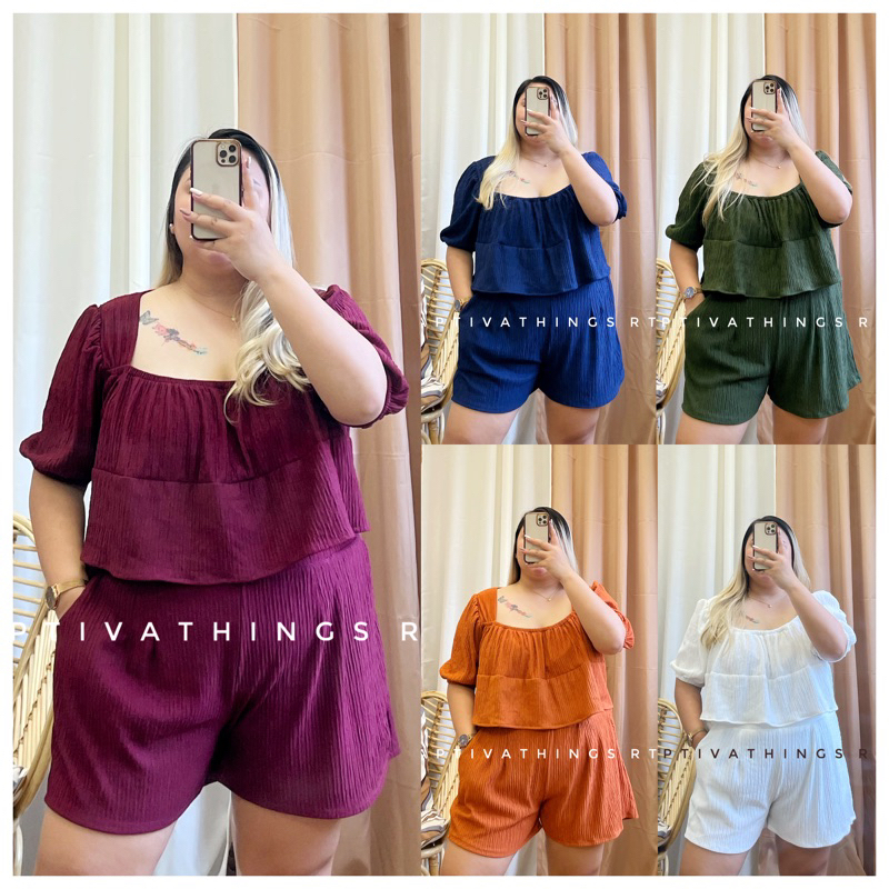 PLUS SIZE 2XL-4XL Denice Square Neck Coords Terno w/ Pockets ONHAND ...
