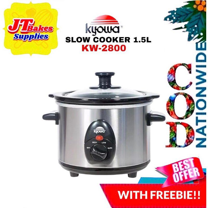 Kyowa Slow Cooker 1.5L Round Ceramic Inner Pot Kw-2800 with Freebie ...