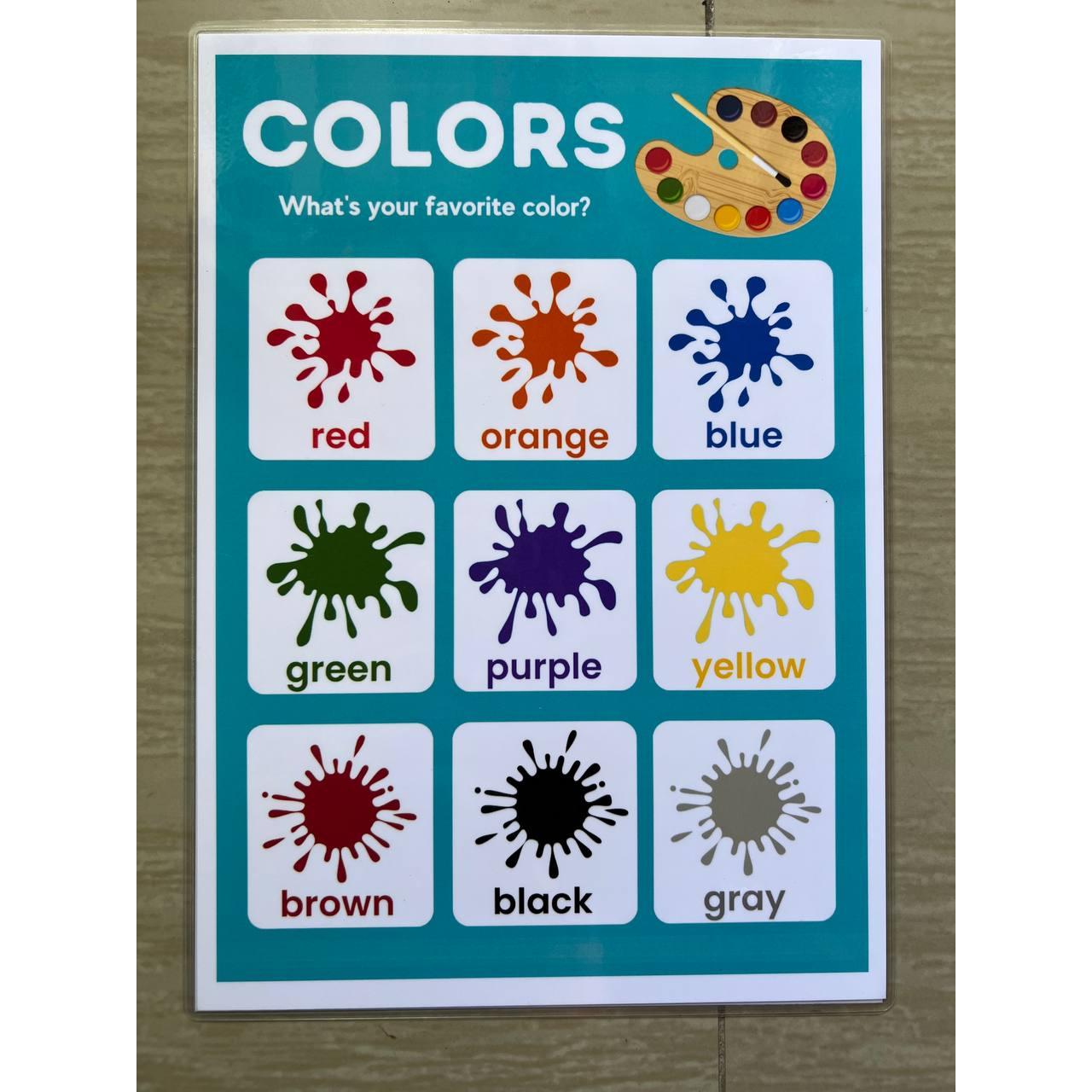Educational learning materials for kids Laminated A4 Size Chart COLORS ...