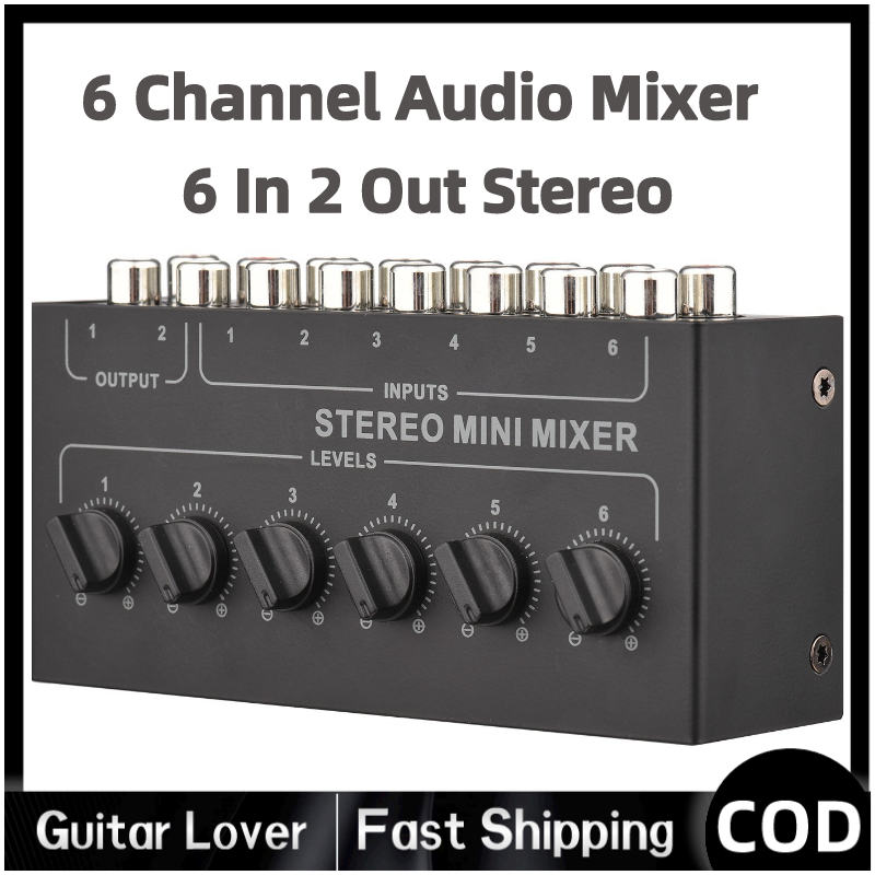 [READY] Mini Stereo 6 Channel Passive Mixer RCA Portable Audio Mixer 6 ...
