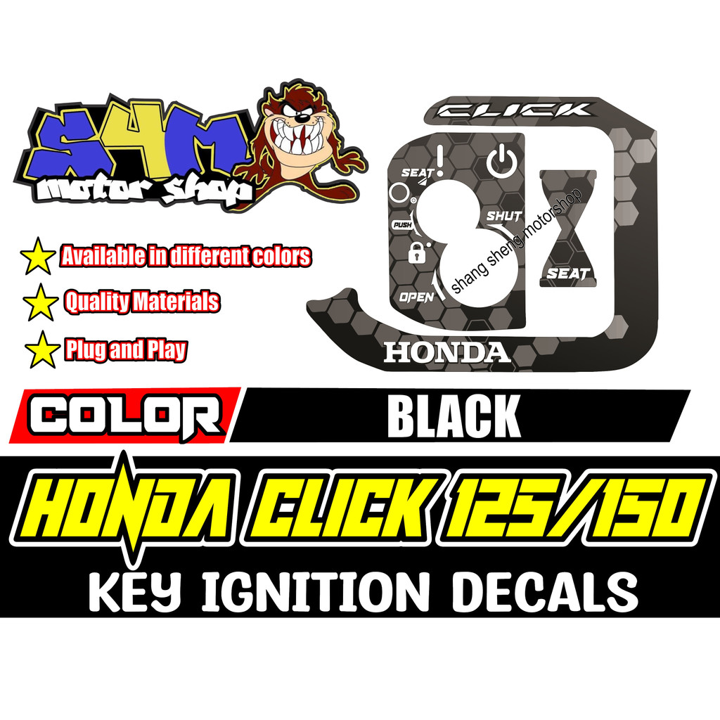 HONDA CLICK 125/150 V2/V3 - Honeycomb Design Key Ignition Sticker ...