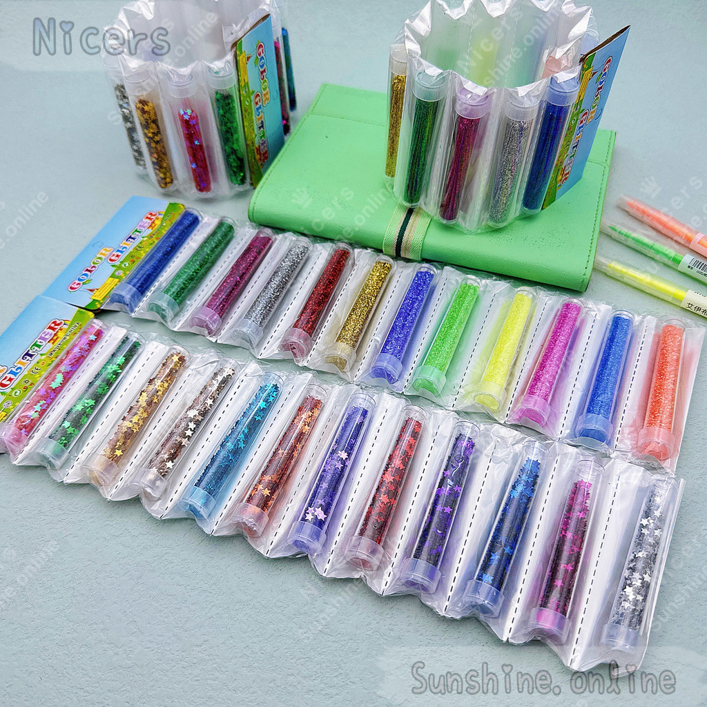 12 tubes Color Glitter Powder Glitter Star art DIY | Shopee Philippines
