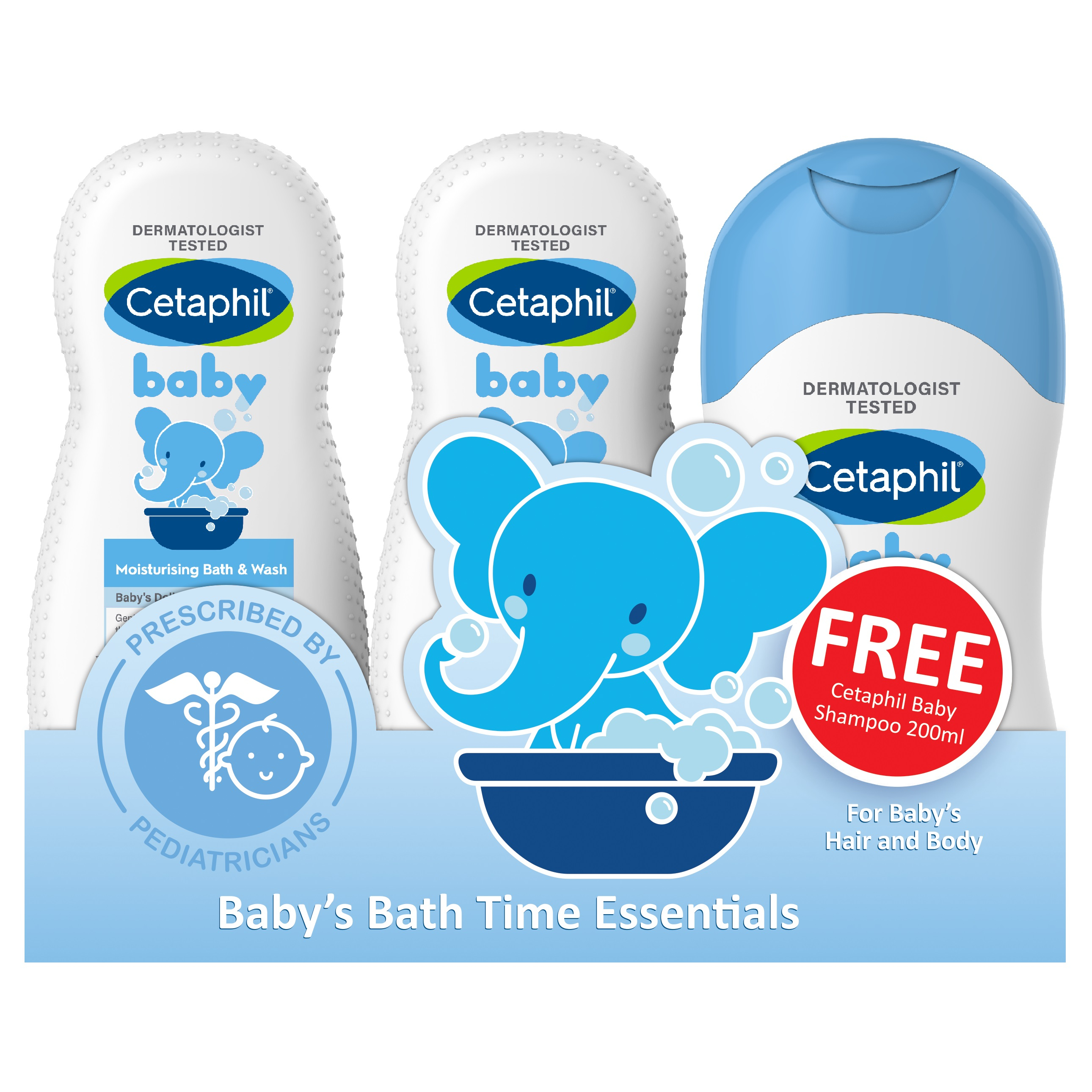 Cetaphil Baby Moisturising Bath & Wash 230Mlx2 Free Cetaphil Baby ...