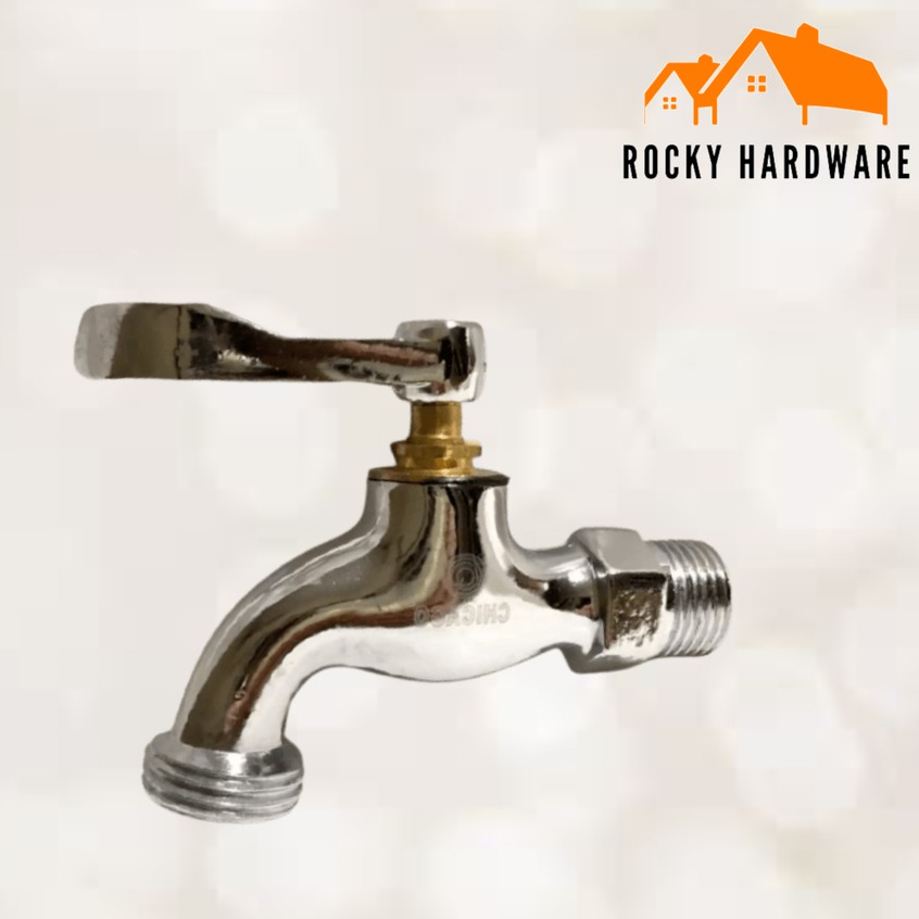 Chrome Plated Faucet Heavy Duty Plain Bibb and with Hose Bibb Lever ...