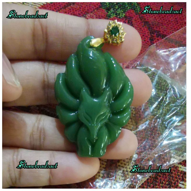 Nine tailed fox Pendant or necklace with holder or Chain stainless ...