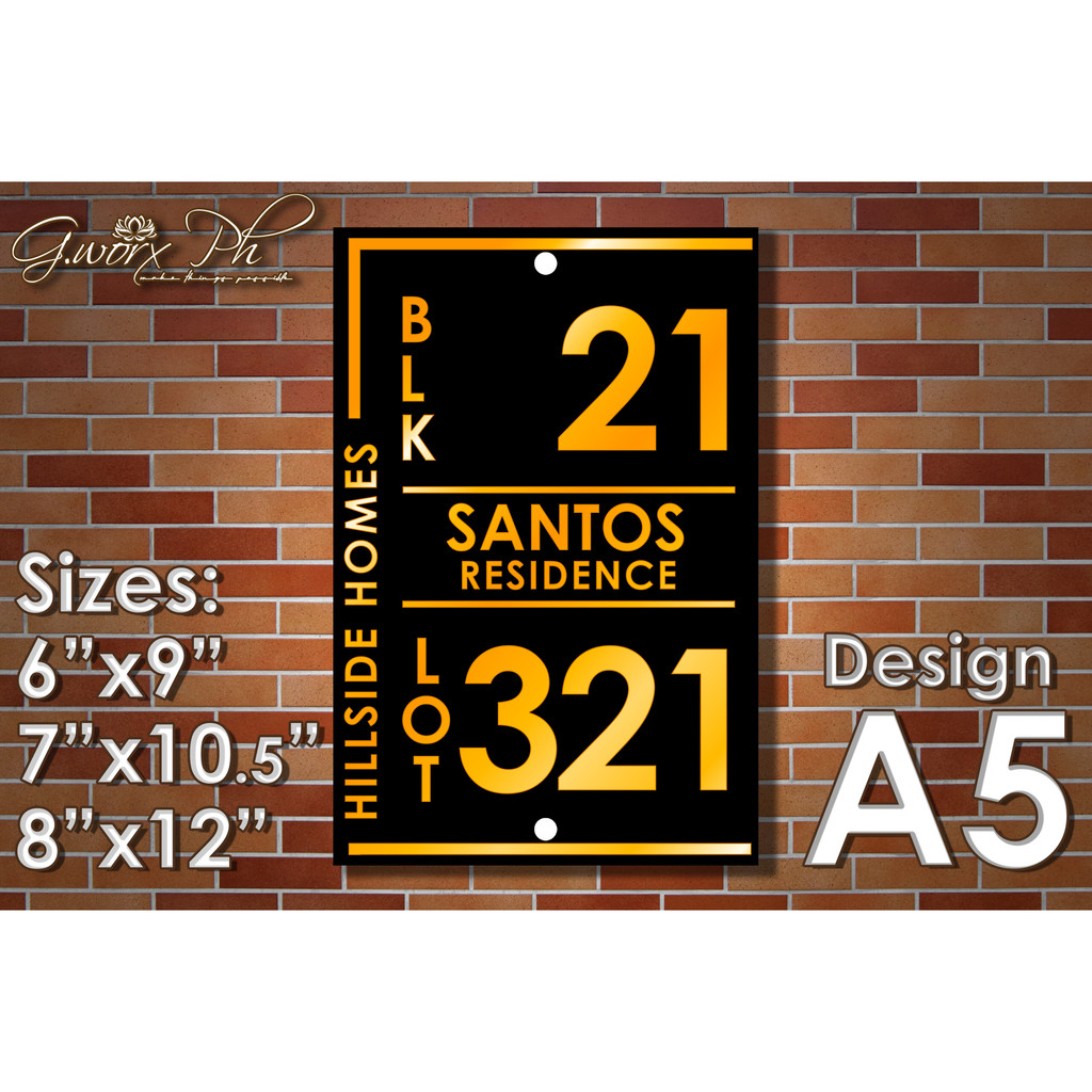 GWorx [Double Layer Acrylic Plate] [A5] Custom Made Home Address Plate ...