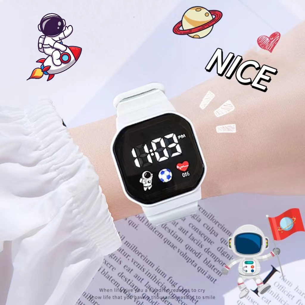Ins Technology Sense Watch Waterproof Electronic Watch Square Unisex ...