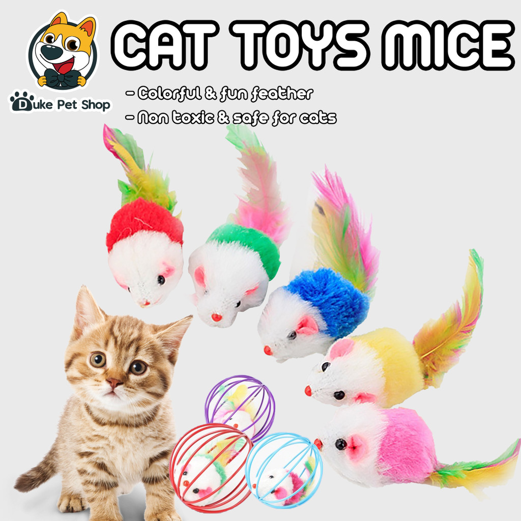 Cat mouse toy Kitten mouse rat toy chasing toy plush mouse in cage pet ...