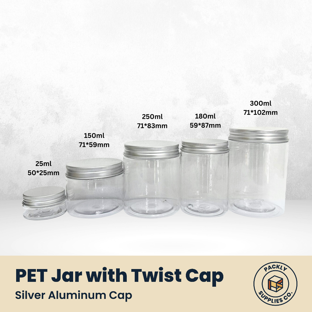 (1PC) PET Plastic Container Jar with Aluminum Twist Cap | Shopee ...