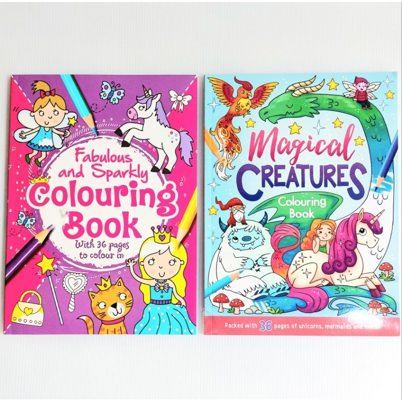 Coloring Books Series: Magical Creatures, Fabulous and Sparkly | Shopee ...