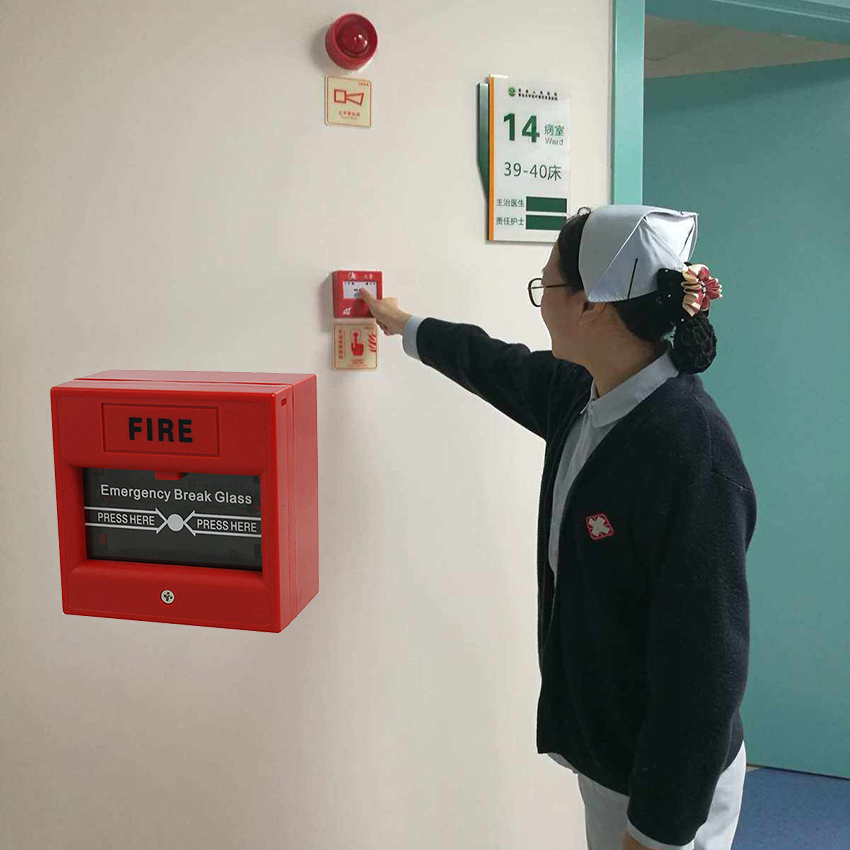 Safety Fire Alarm Bell and Switch Break Glass Emergency Fire Alarm ...