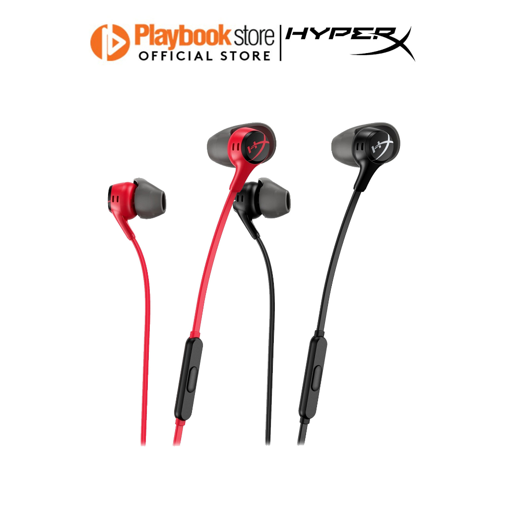 HyperX Cloud Earbuds II Built-in Microphone Low-Profile 90° Plug In-Ear ...