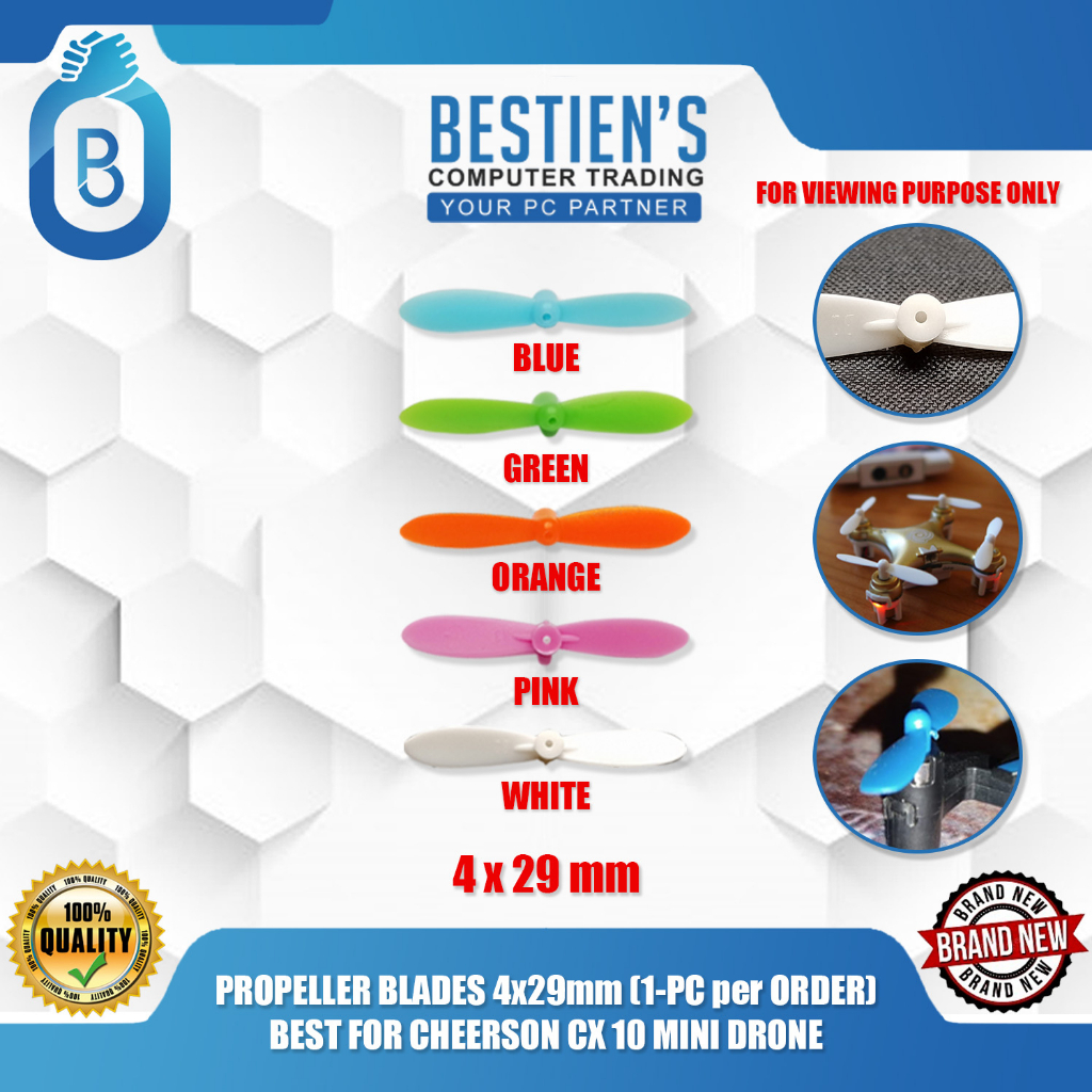 PROPELLER BLADES 4x29mm (1-PC per ORDER), BEST FOR CHEERSON CX 10 MINI ...