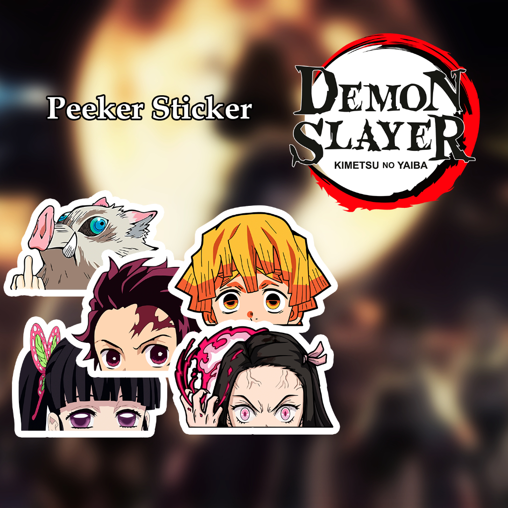 Demon Slayer Peeker Sticker | Water Proof Vinyl Anime Sticker | Shopee ...