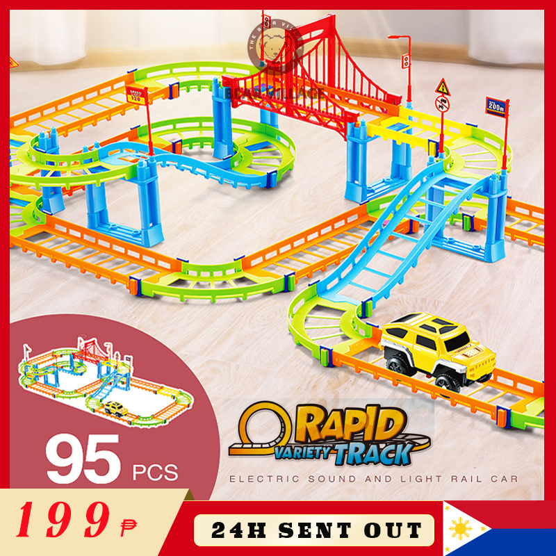 Electric Rail Car Toy 3D DIY Baby Toys Toy Car Track Racing Educational ...