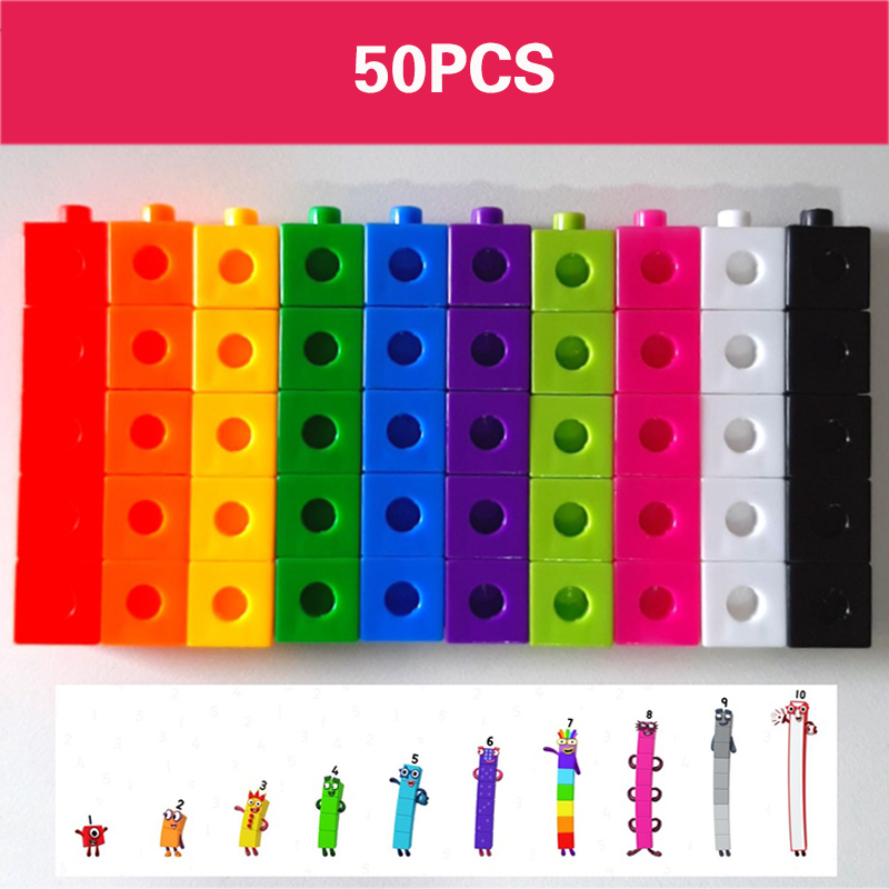 100PCS Math Linking Cubes Numberblocks Educational Toys for Kids Snap ...