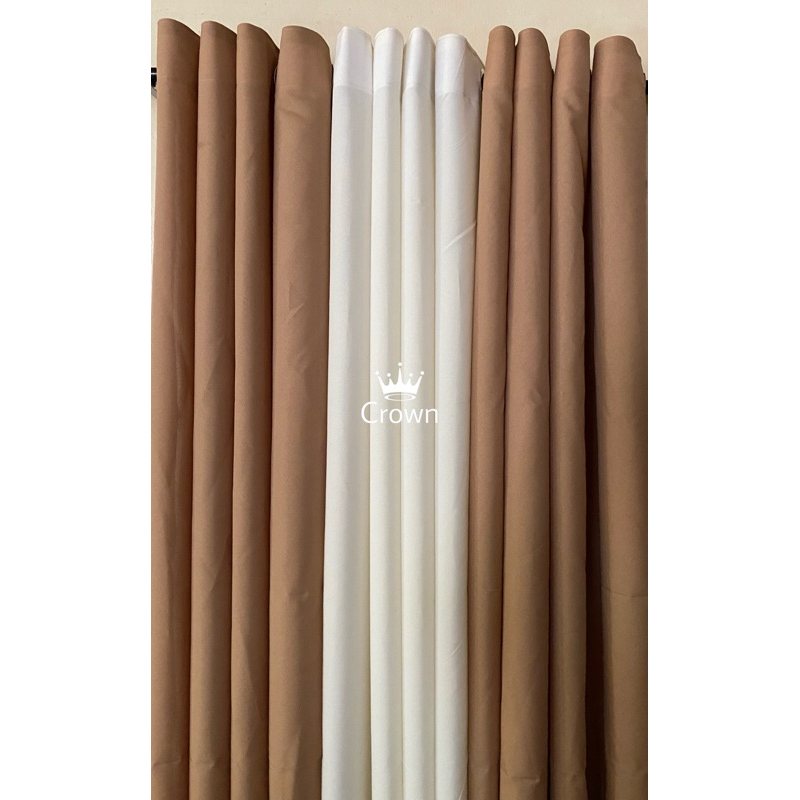 CROWN - 3in1 Ring Curtain Aesthethic Plain Mocha (6ft/7ft) - sold per ...